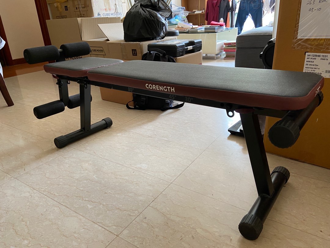 Decathlon Corength Folding Incline Decline Abs Weights Bench, Sports ...
