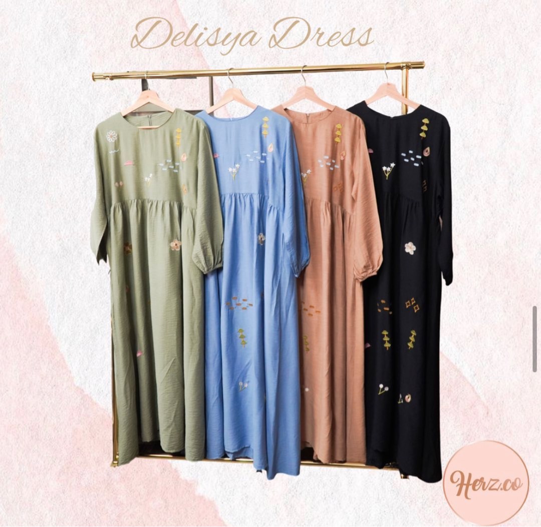 Delisya Dress, Women's Fashion, Muslimah Fashion, Dresses on Carousell
