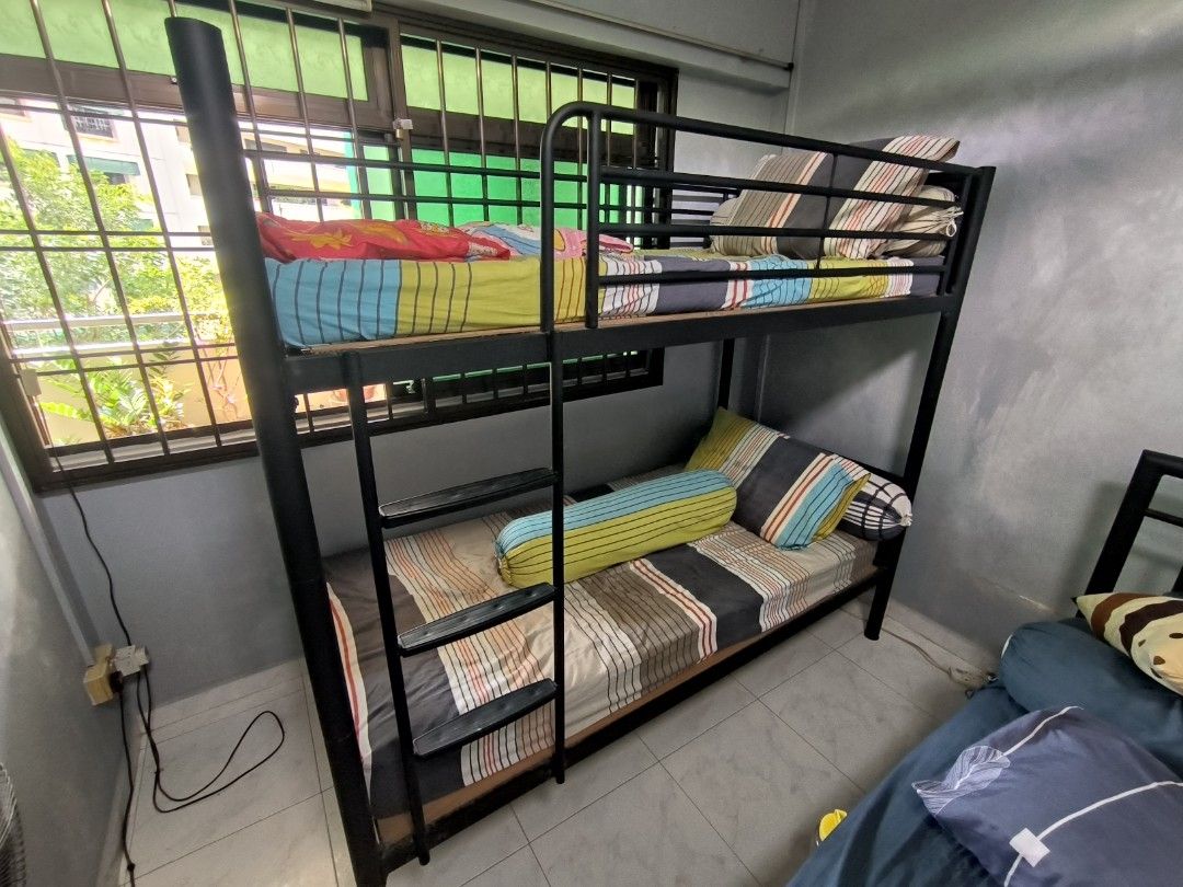 Double decker bed frame, Furniture & Home Living, Furniture, Bed Frames ...