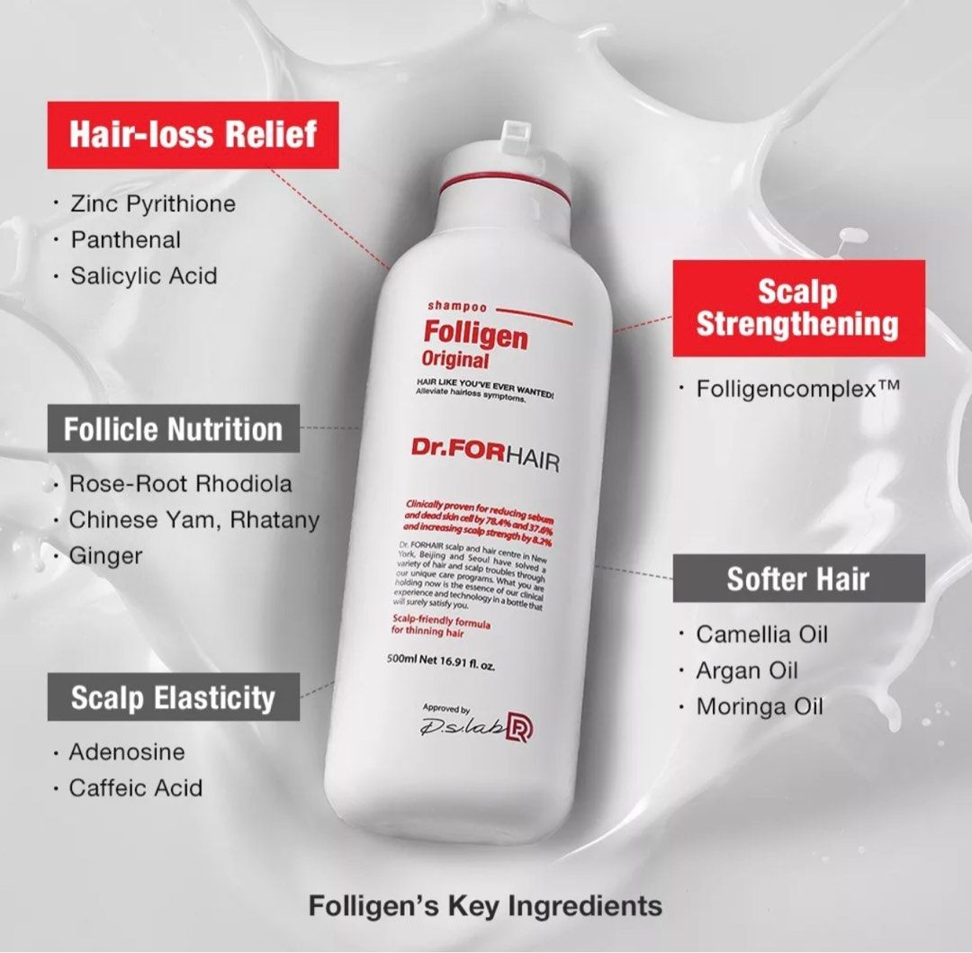 Dr.FORHAIR Folligen Original Shampoo Korea Olive Young Hair Loss ...