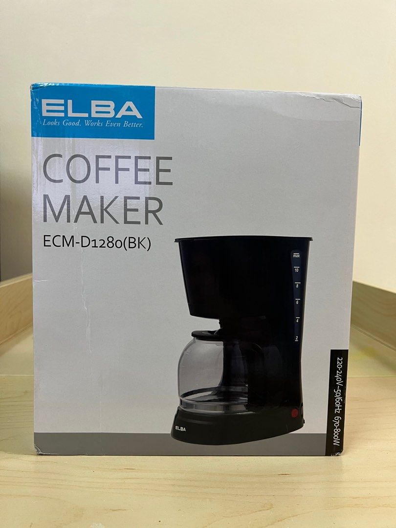 Elba Coffee Maker (1.25L) ECM-D1280(BK), TV & Home Appliances, Kitchen ...