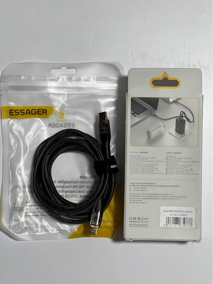 ESSAGER 65W GaN fast charger, Computers & Tech, Parts & Accessories ...