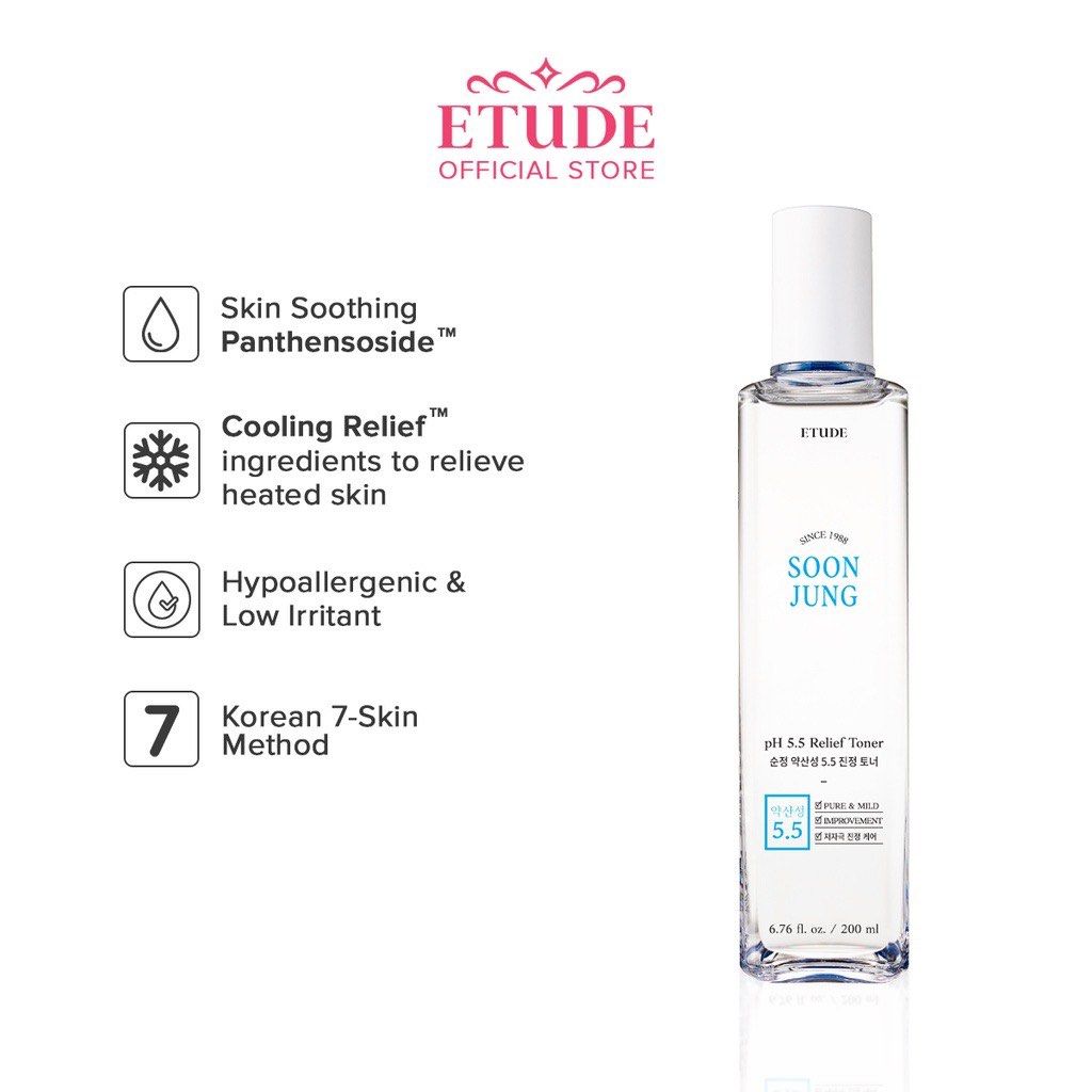 Etude Soon Jung pH 5.5 Relief Toner 200ml (Low irritant, weakly acidic ...