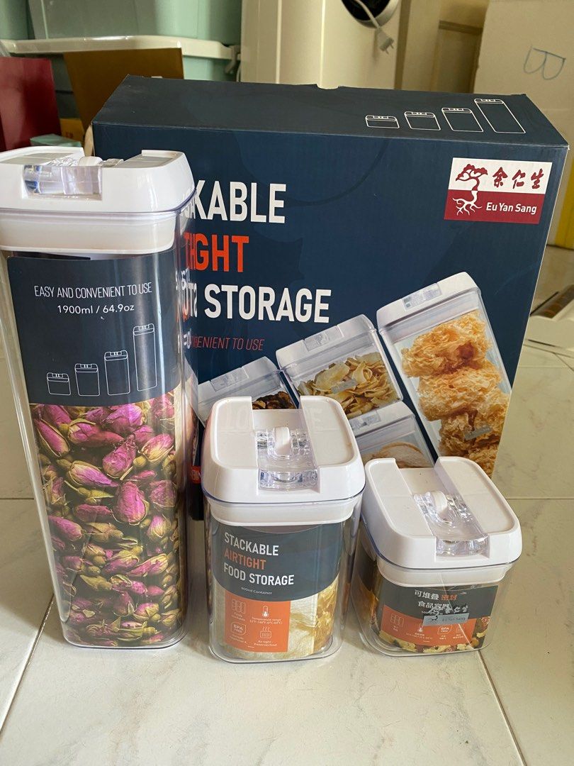 EuYanSang Stackable Airtight container, Furniture & Home Living ...