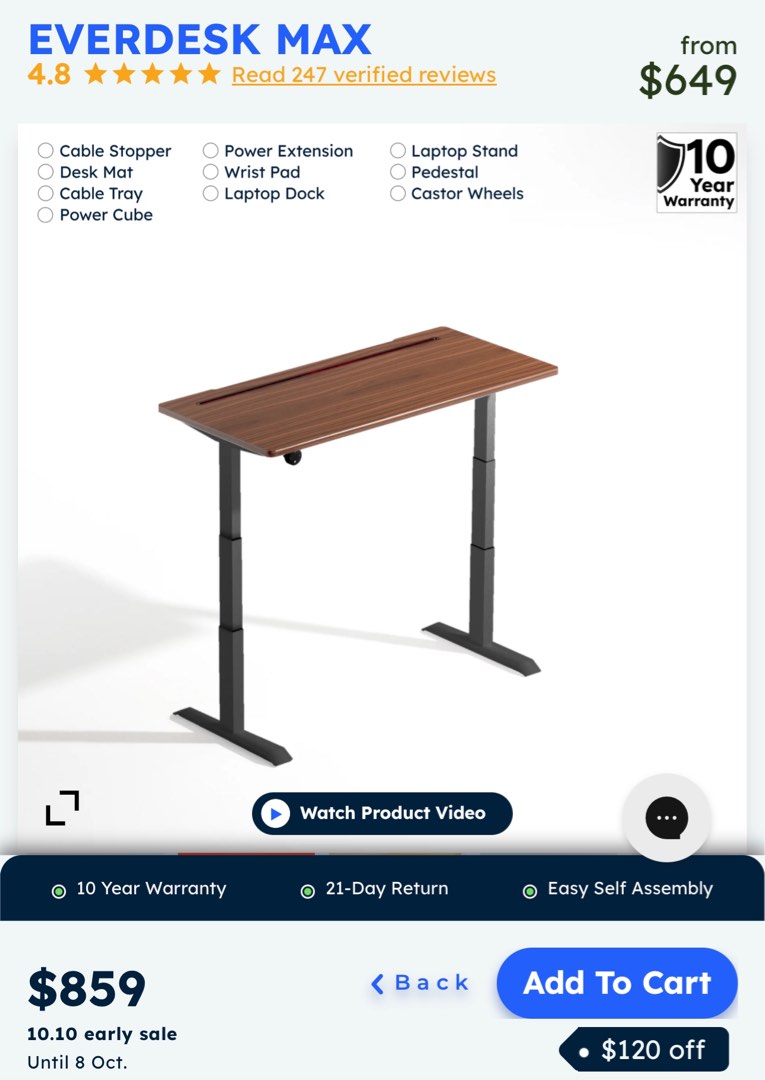 Everdesk Max (1600 x 700), Furniture & Home Living, Furniture, Tables ...