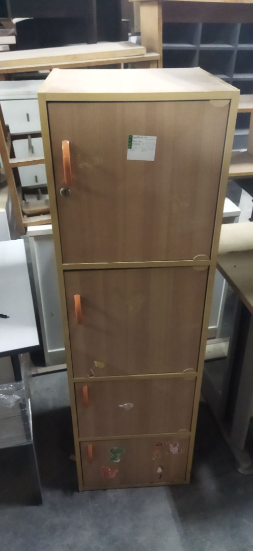 (F20079376) Wooden 4-tier Cabinet | Kabinet 4 Tingkat Kayu, Furniture ...