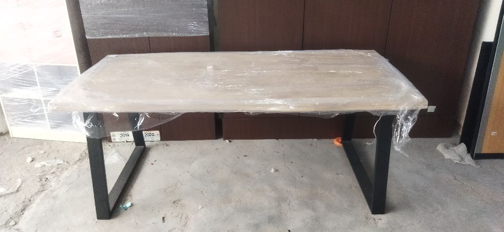 (F20083892) Ruma Fletcher Washed Oak Wooden Metal Leg 6-seater Dining ...