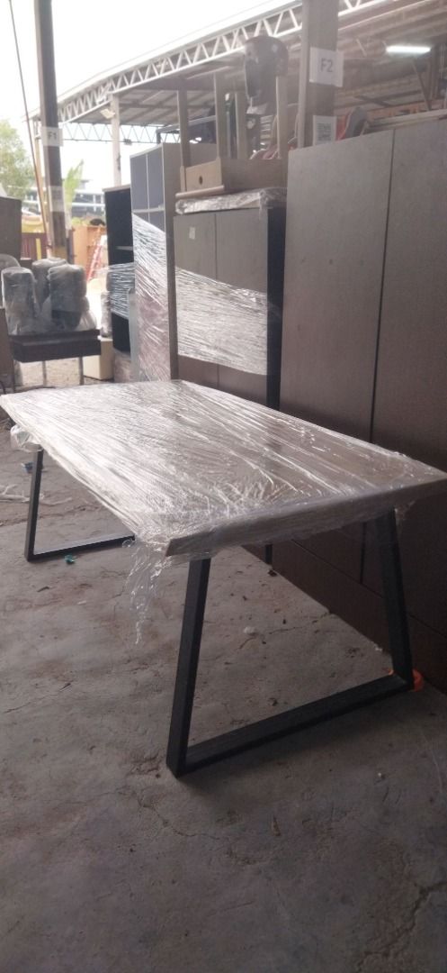 (F20083892) Ruma Fletcher Washed Oak Wooden Metal Leg 6-seater Dining ...