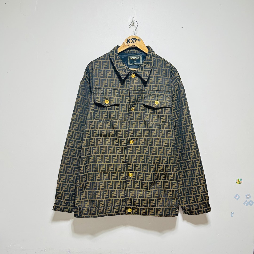 Fendace fendi x Versace denim jacket, Luxury, Apparel on Carousell