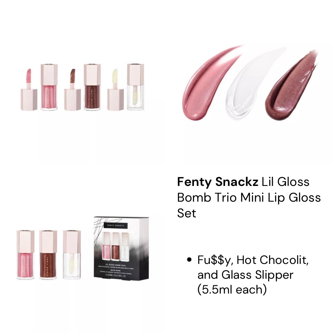 Fenty Snackz by Fenty Beauty by Rihanna Lil Gloss Bomb Trio Mini Lip ...