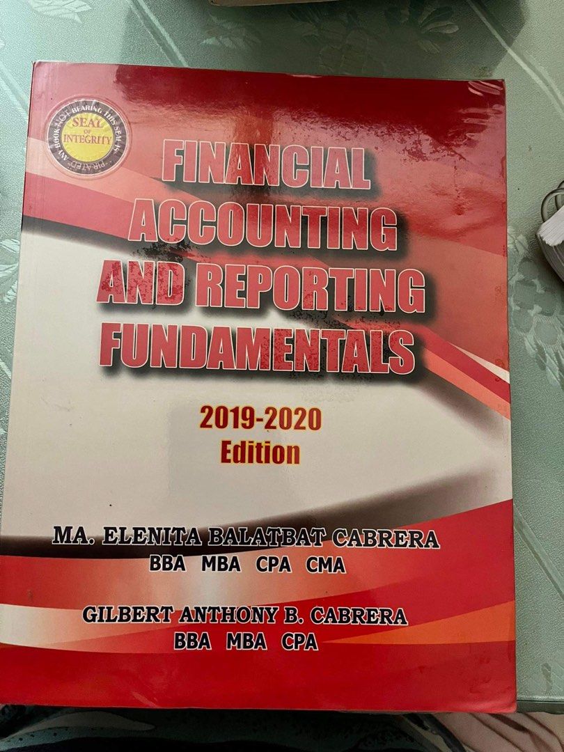 Financial Accounting and Reporting Fundamentals - Cabrera - 2019-2020 ...
