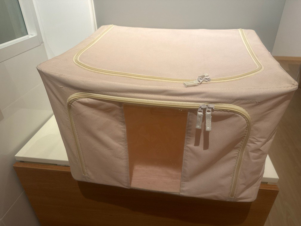 Foldable storage zipped box, Furniture & Home Living, Home Improvement ...