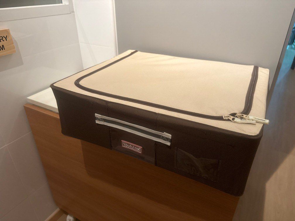 Foldable zipped storage Organization box, Furniture & Home Living, Home ...