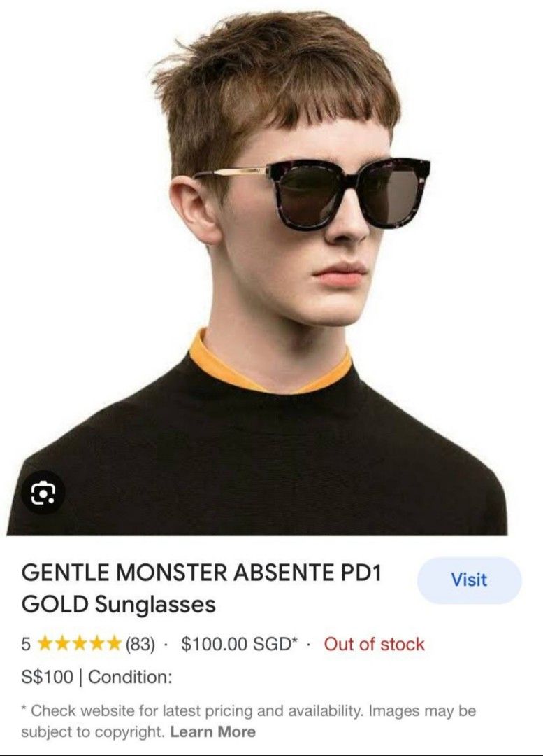 Gentle Monster (Absente), Women's Fashion, Watches & Accessories ...