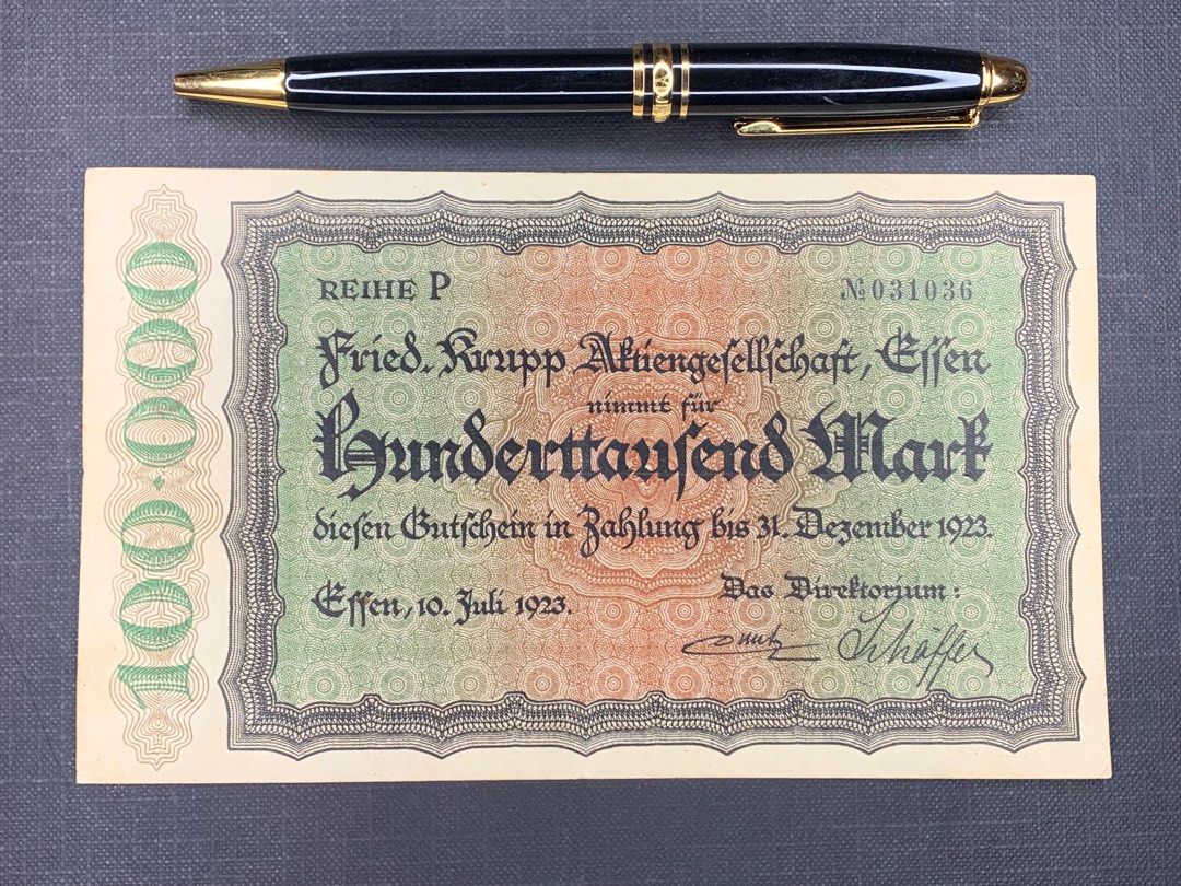 Germany 100000 Mark Essen 1923 Banknote, Hobbies & Toys, Collectibles & Memorabilia, Currency on ...
