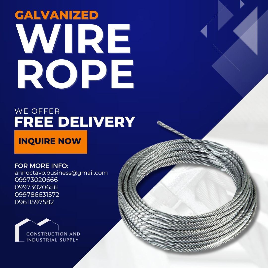GI Wire Rope | Galvanized Wire Rope Non Rotating | Wire Rope for ...