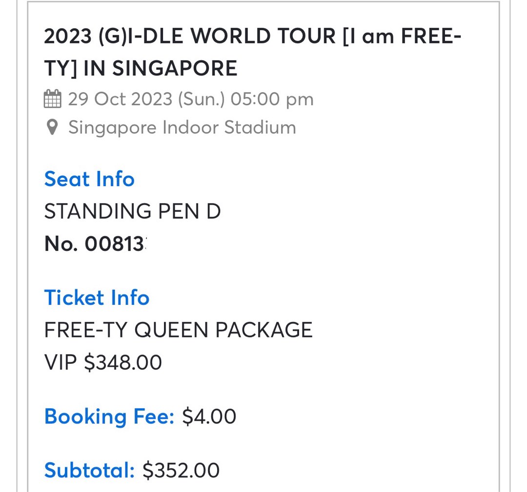 (G)I-DLE Concert World Tour Queen VIP package ticket gidle hi touch ...