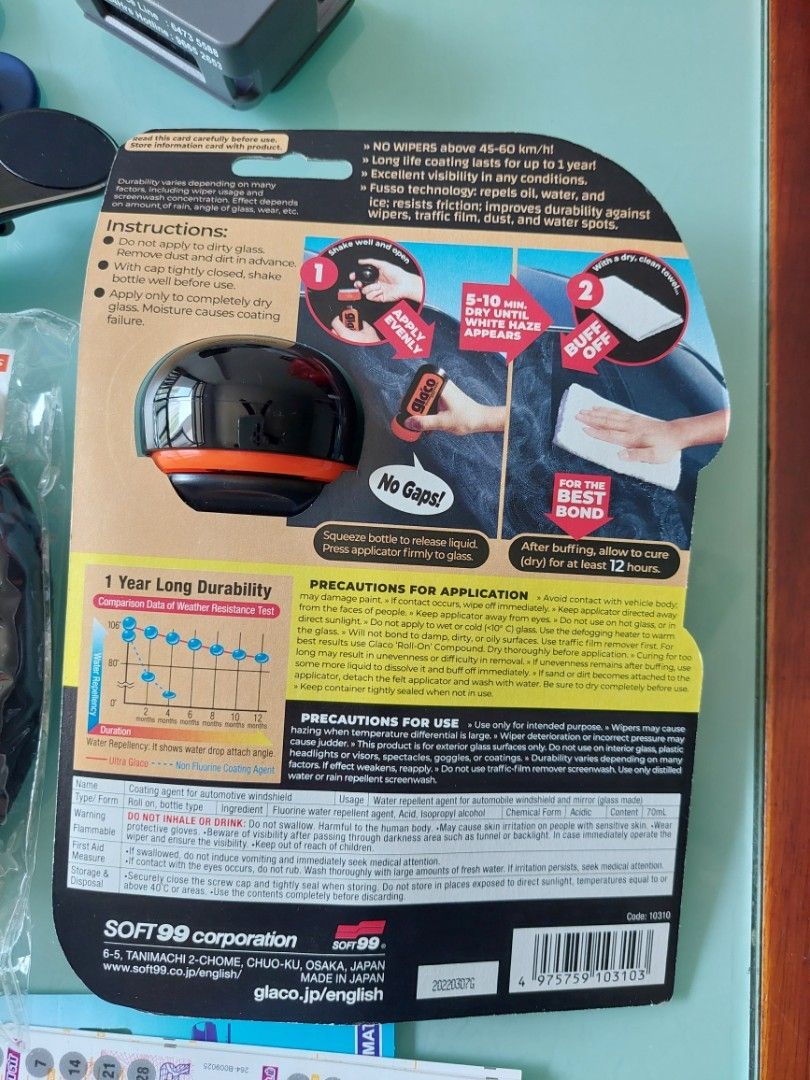 Glaco windscreen rain water repellant, Car Accessories, Accessories on ...