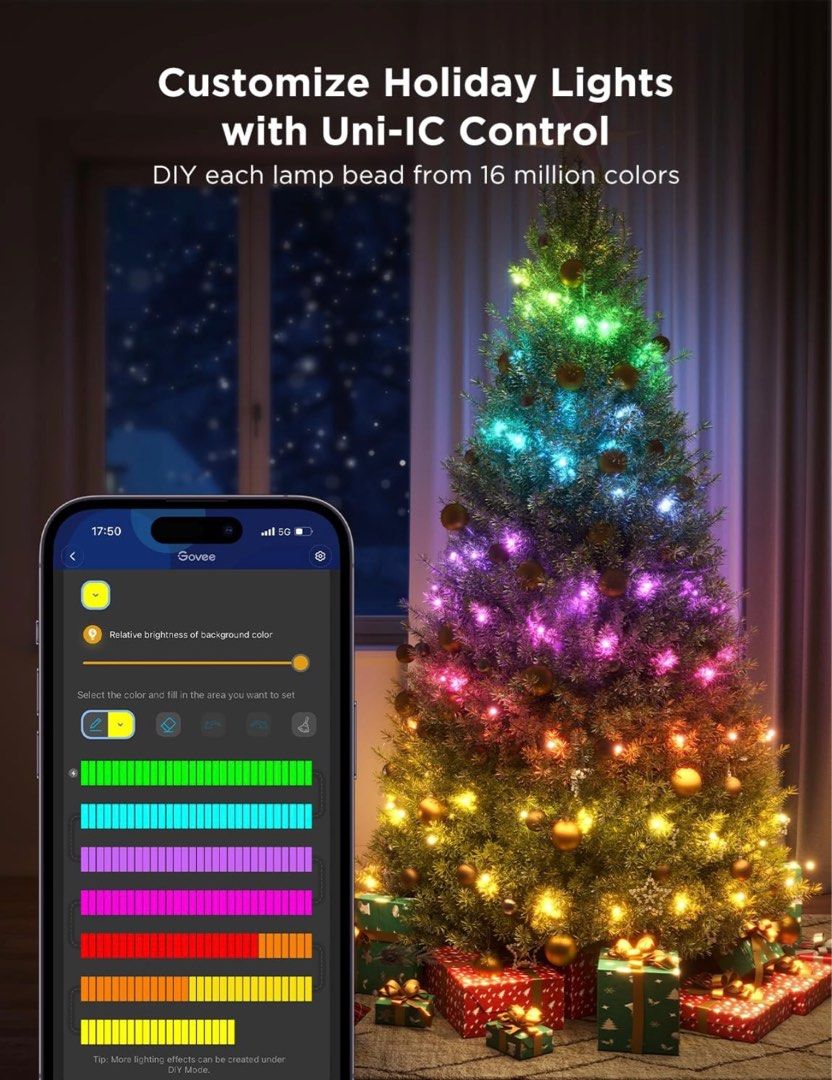 Govee Christmas tree lights (local plug) , 10m or 20m App Control with ...