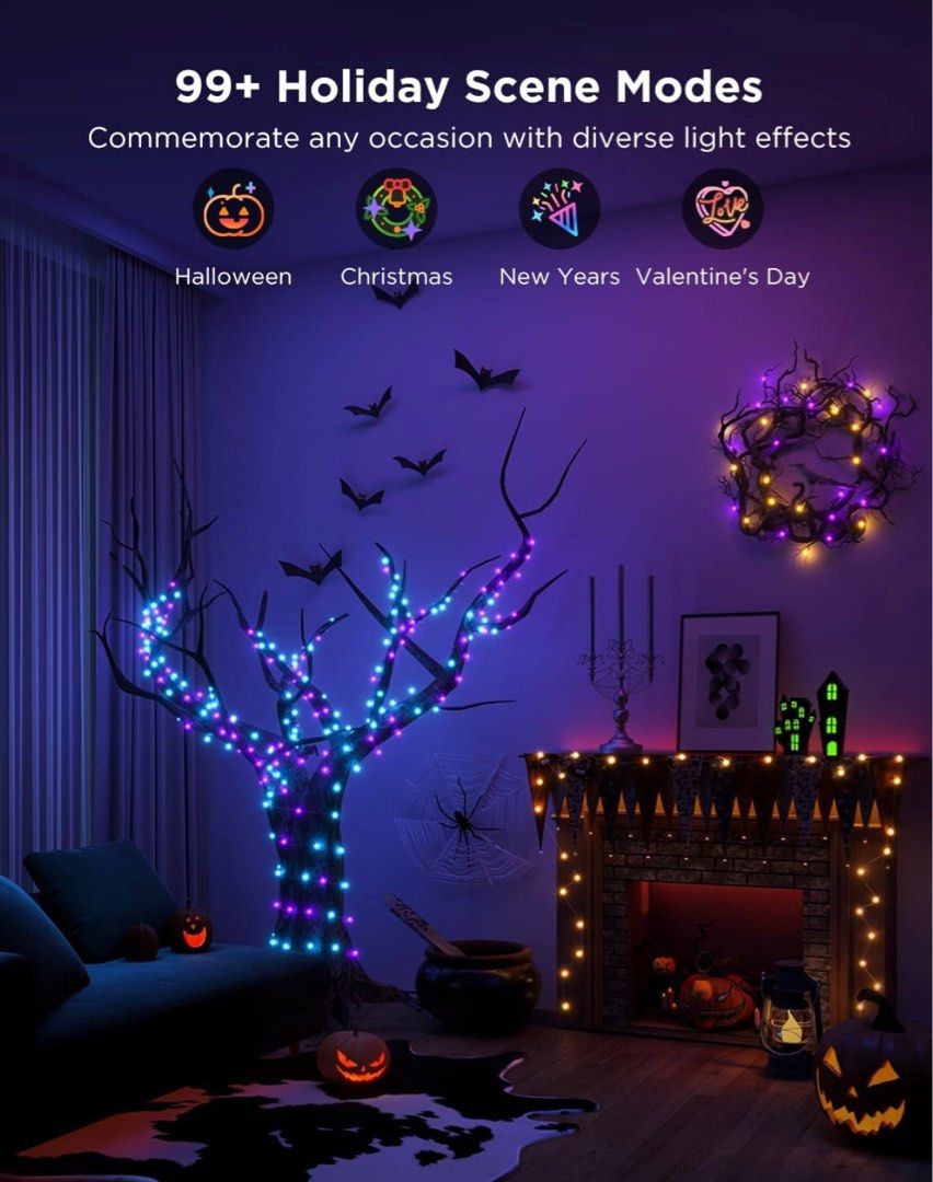 Govee Christmas tree lights (local plug) , 10m or 20m App Control with ...