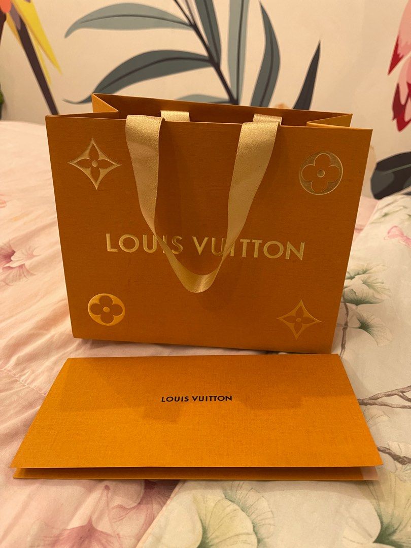 Guaranteed Authentic Louis Vuitton LV Paper Bag and Envelope with Gold ...