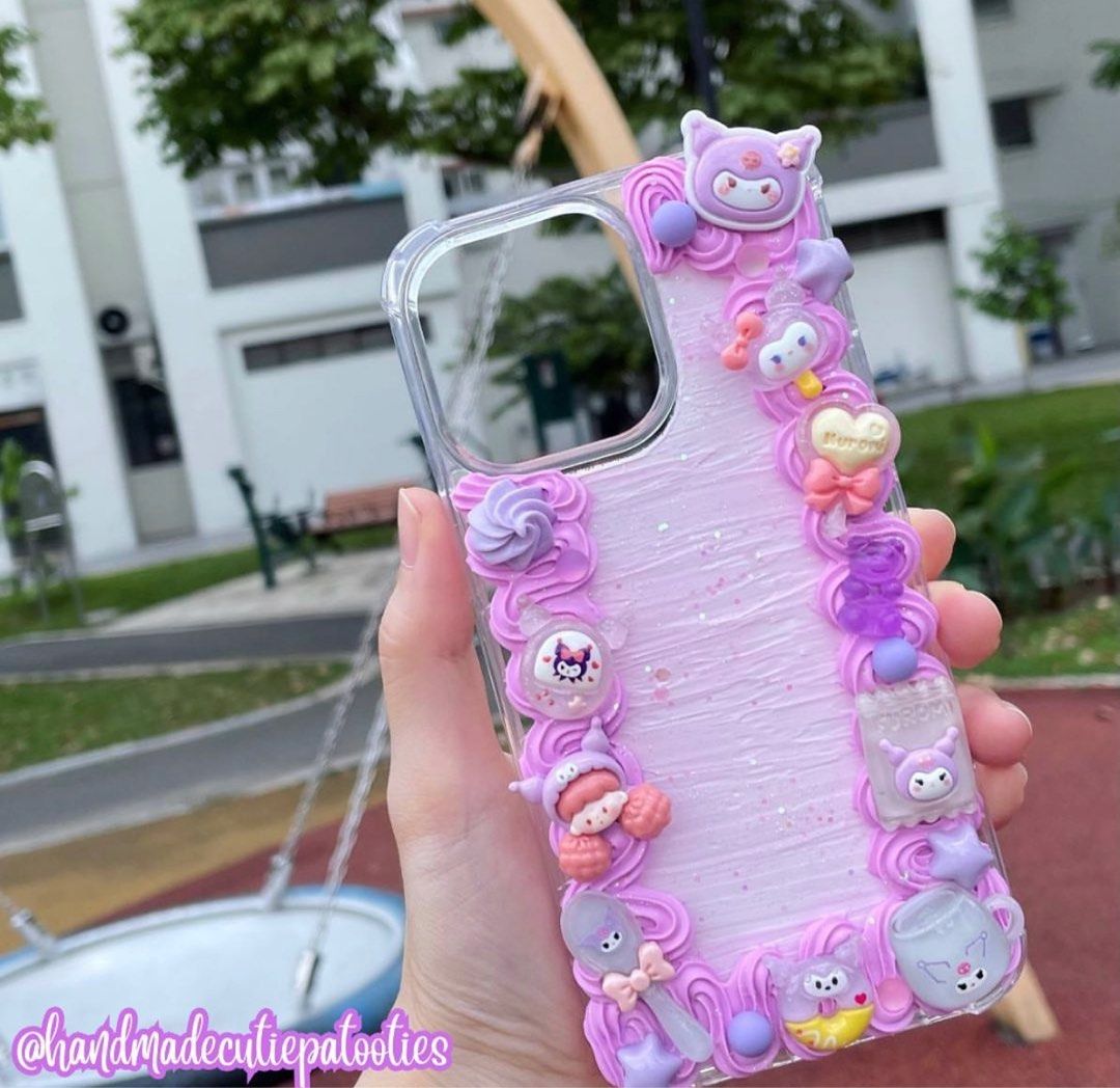 Handmade Kuromi Decoden iPhone 14 Pro Max Case, Mobile Phones & Gadgets ...