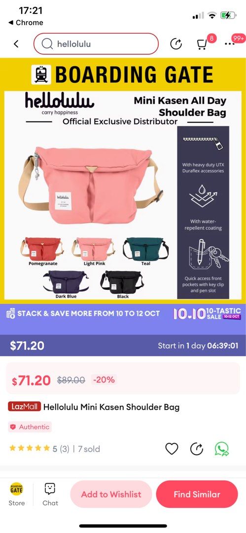 Hellolulu Mini Kasen Shoulder Bag, Luxury, Bags & Wallets on Carousell