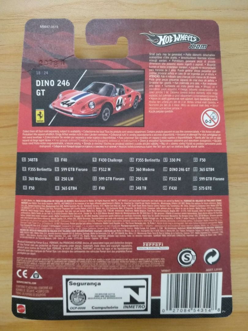 Hot Wheels Ferrari Racer Dino 246 GT hotwheels matchbox, Hobbies & Toys ...