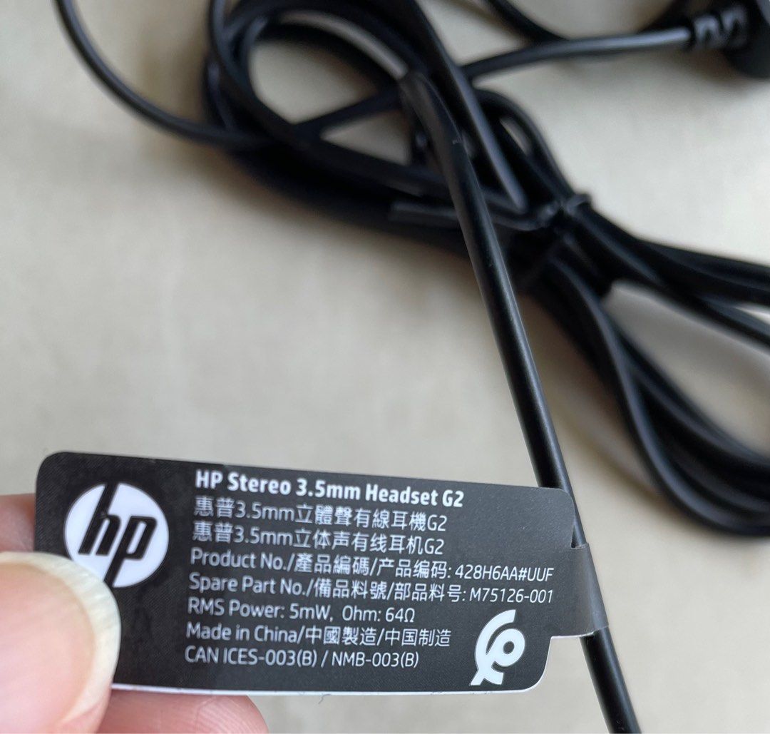 HP Stereo 3.5mm headset G2, Audio, Headphones & Headsets on Carousell