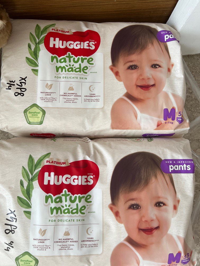 Huggies nature made pants - size M, Babies & Kids, Bathing & Changing ...