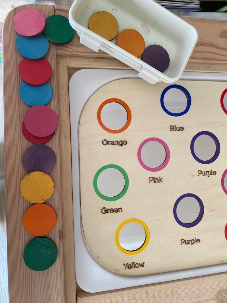 IKEA Flisat Wooden Lids Inserts Activity Shapes and Colour Sorting ...