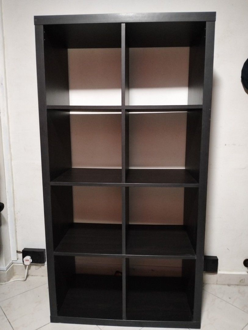 IKEA kallax black 4x2, Furniture & Home Living, Furniture, Shelves ...