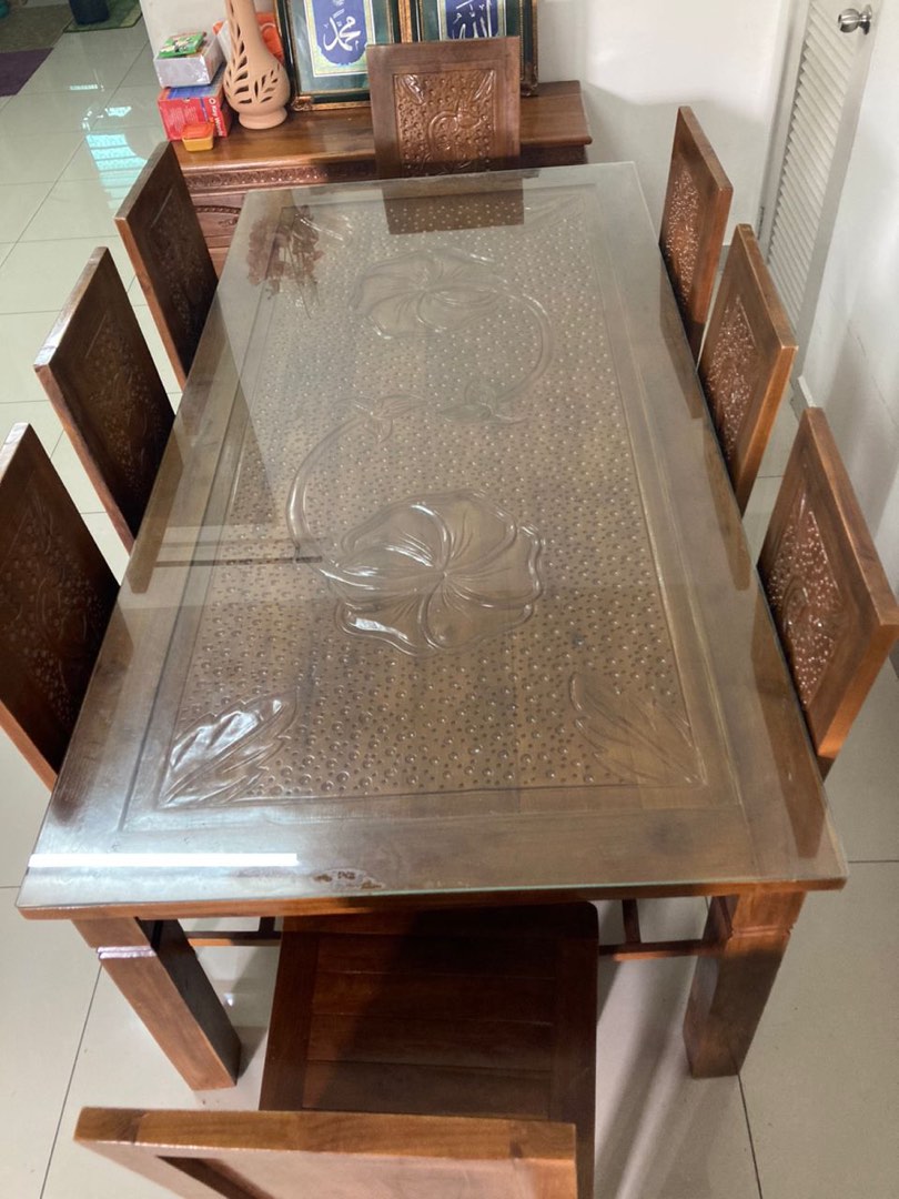 Jati Dining Table 8 Seater, Furniture & Home Living, Furniture, Tables ...
