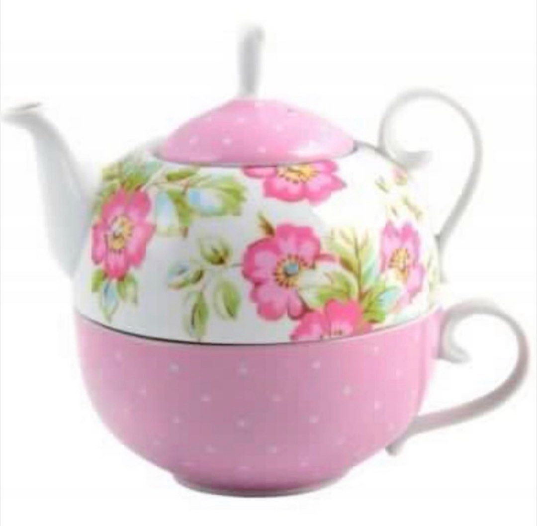 Katie Alice Teapot & Cup Set (Stackable), Furniture & Home Living ...