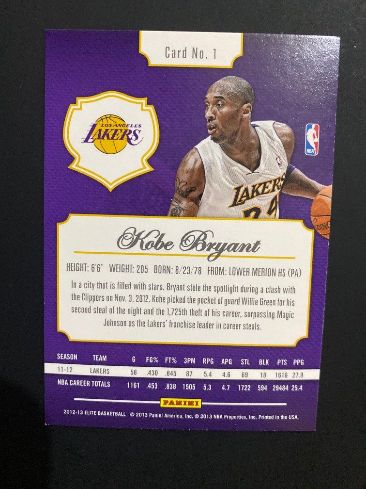 Kobe Bryant Elite Collectible Cards, Hobbies & Toys, Toys & Games on ...