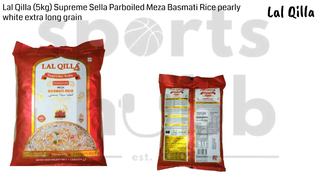 Lal Qilla (5kg) Supreme Sella Parboiled Meza Basmati Rice pearly white ...