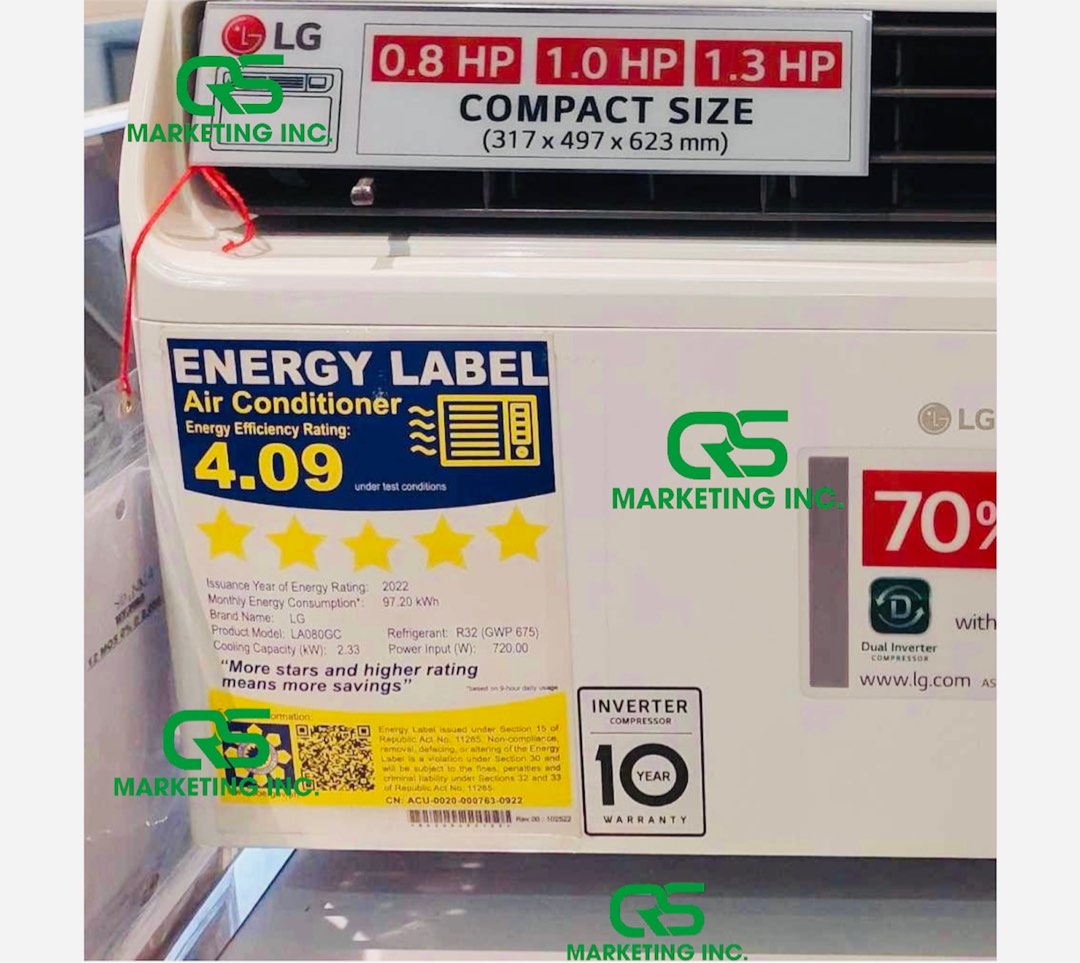 LG LA130GC DUAL INVERTER WINDOW TYPE AIRCON, TV & Home Appliances, Air ...