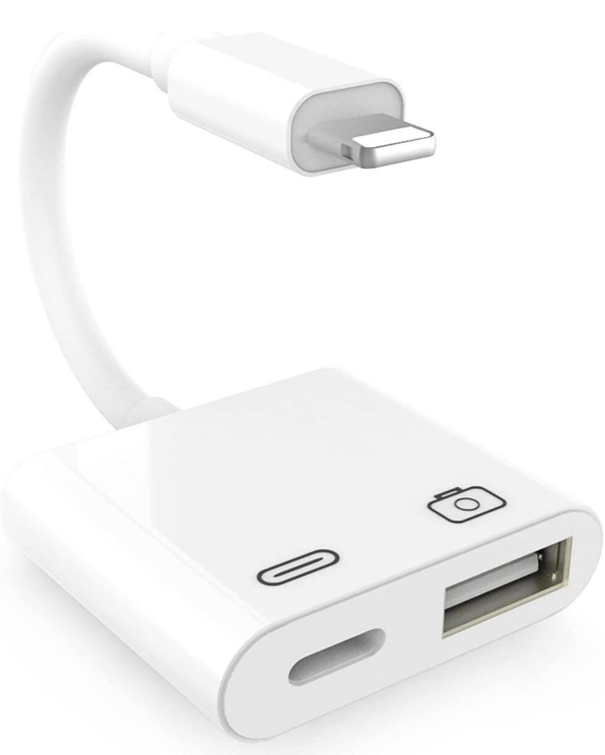 Lightning to USB Camera Adapter, USB 3.0 OTG Cable Adapter for iPhone ...