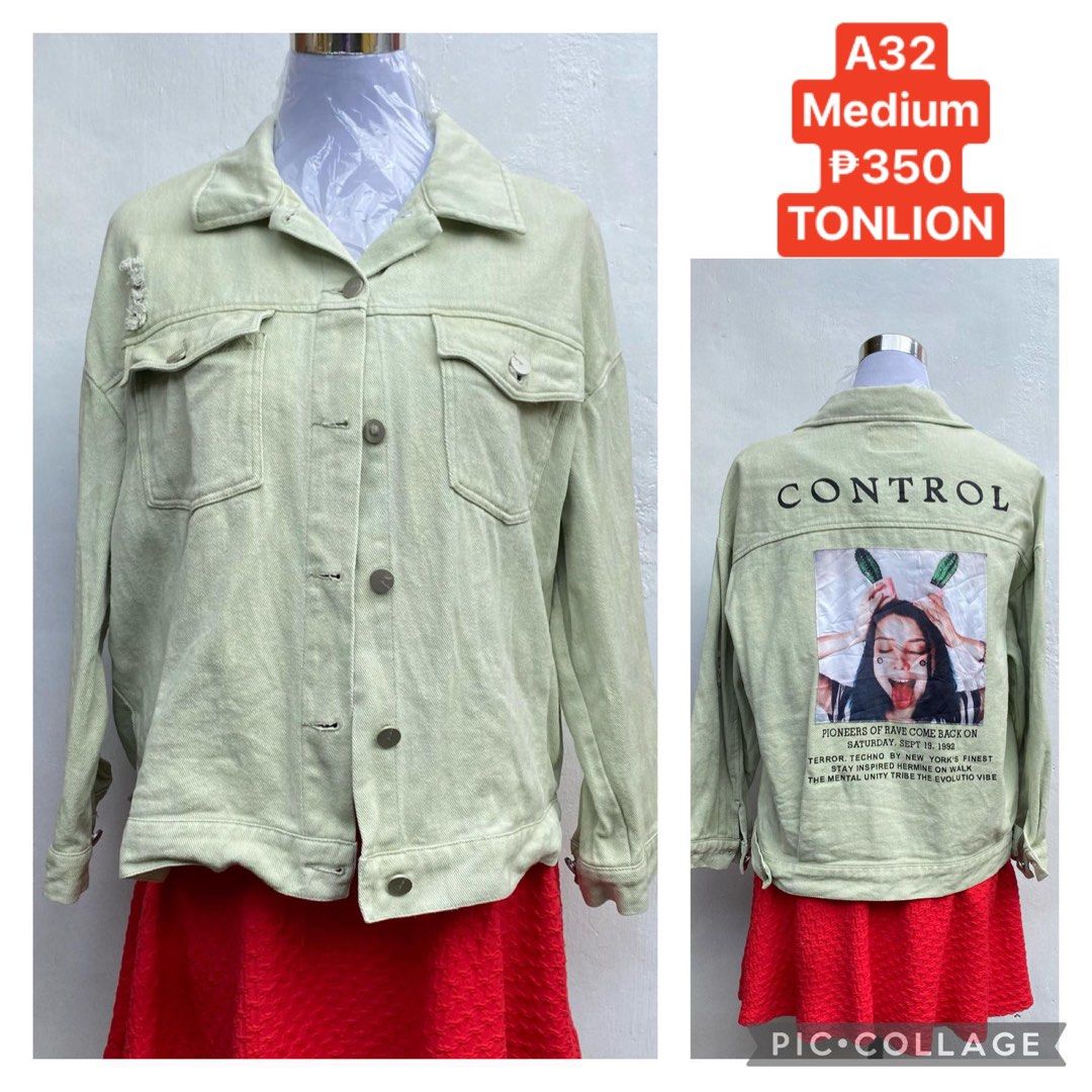 LIME GREEN DENIM JACKET, Women's Fashion, Coats, Jackets and Outerwear ...