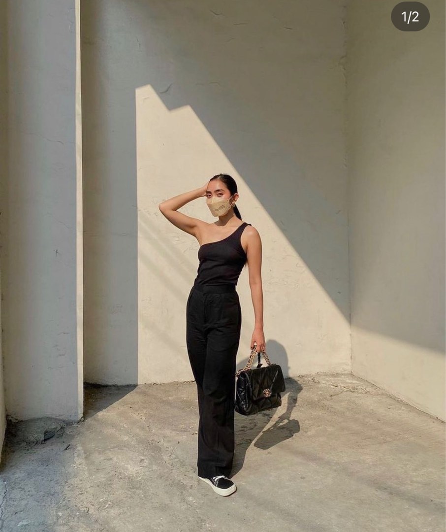 LINEN LAB Frankie straight linen trousers in black/ Linen pants, Women ...