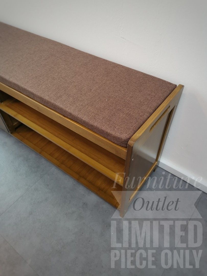 Long Shoe Rack Bench with 2 Drawers, Furniture & Home Living, Furniture ...