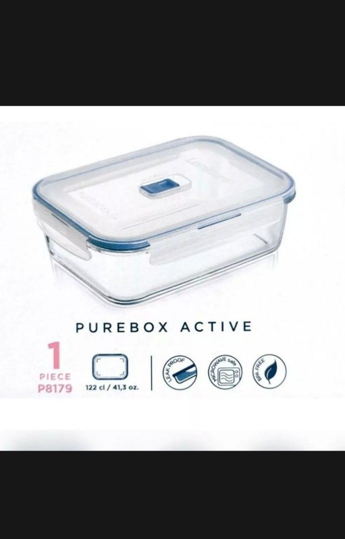 Luminarc Pure Box Air Tight Container +Lid 122cl / 41,3 oz, Furniture ...