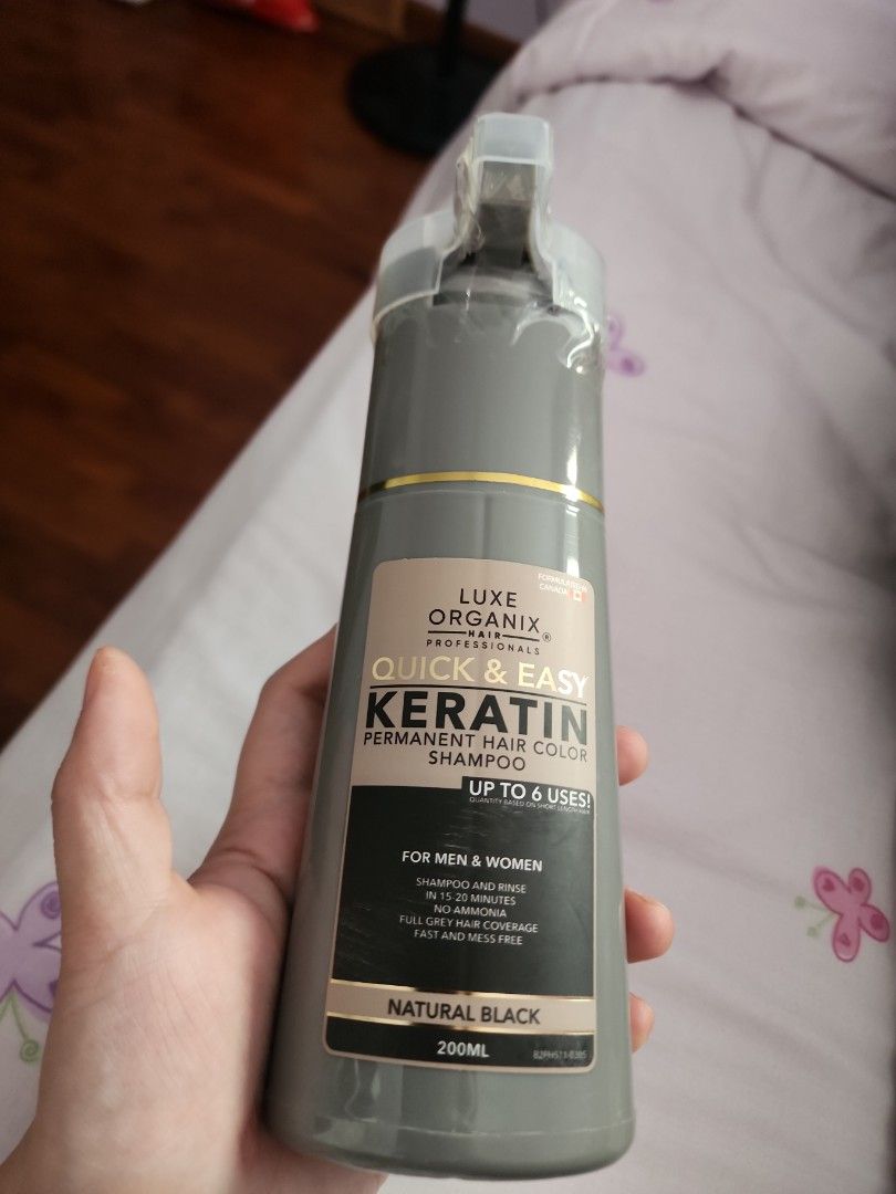 LUXE ORGANIX keratin permanent hair color shampoo, Beauty & Personal ...