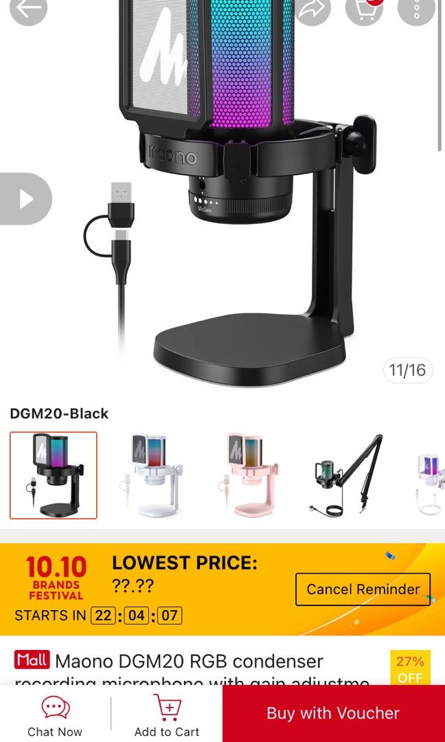 Maono Microphone DGM20 black, Audio, Microphones on Carousell