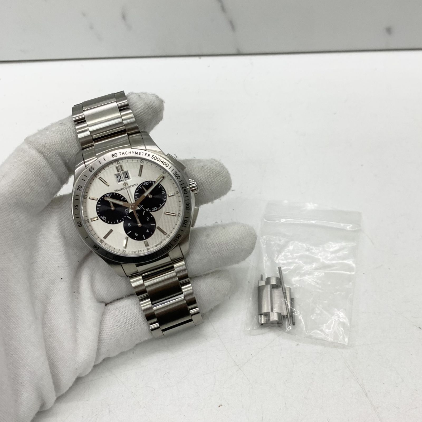 MAURICE LACROIX MI1028-SS002-13 QUARTZ MIROS CHRONOGRAPH MEN'S WATCH ...