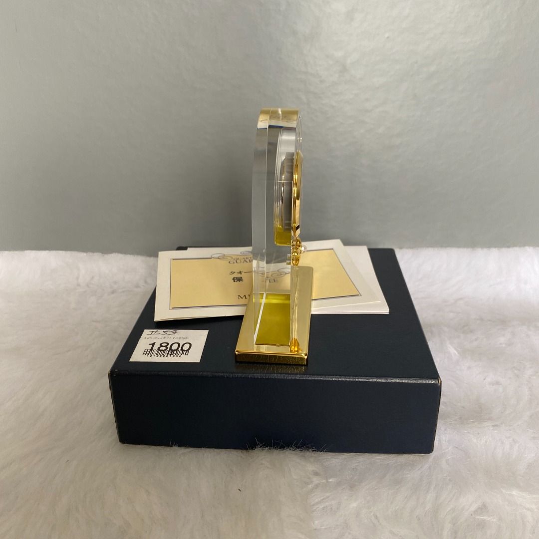 Mikimoto Vintage Clear Gold Pearl Desk Clock, Furniture & Home Living ...