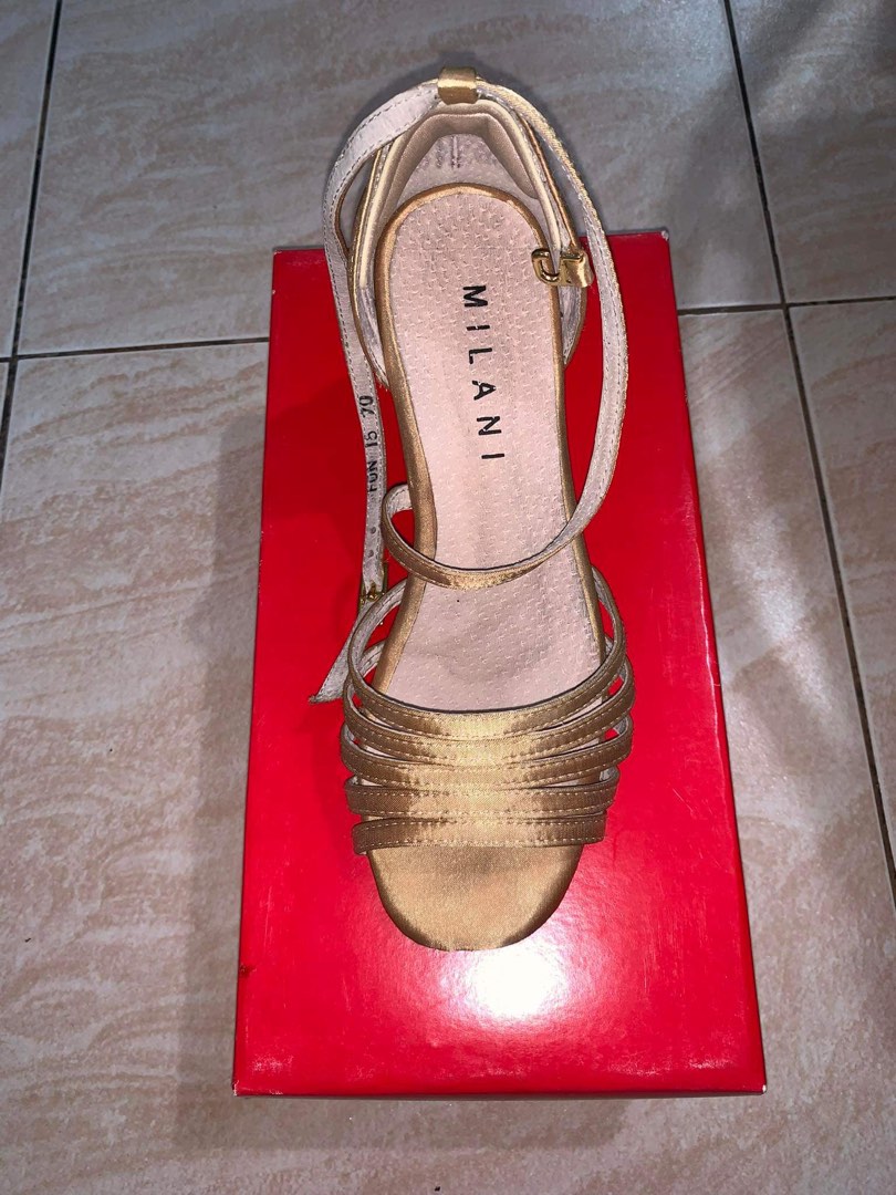 MILANI Gold Heels, Women's Fashion, Footwear, Heels on Carousell