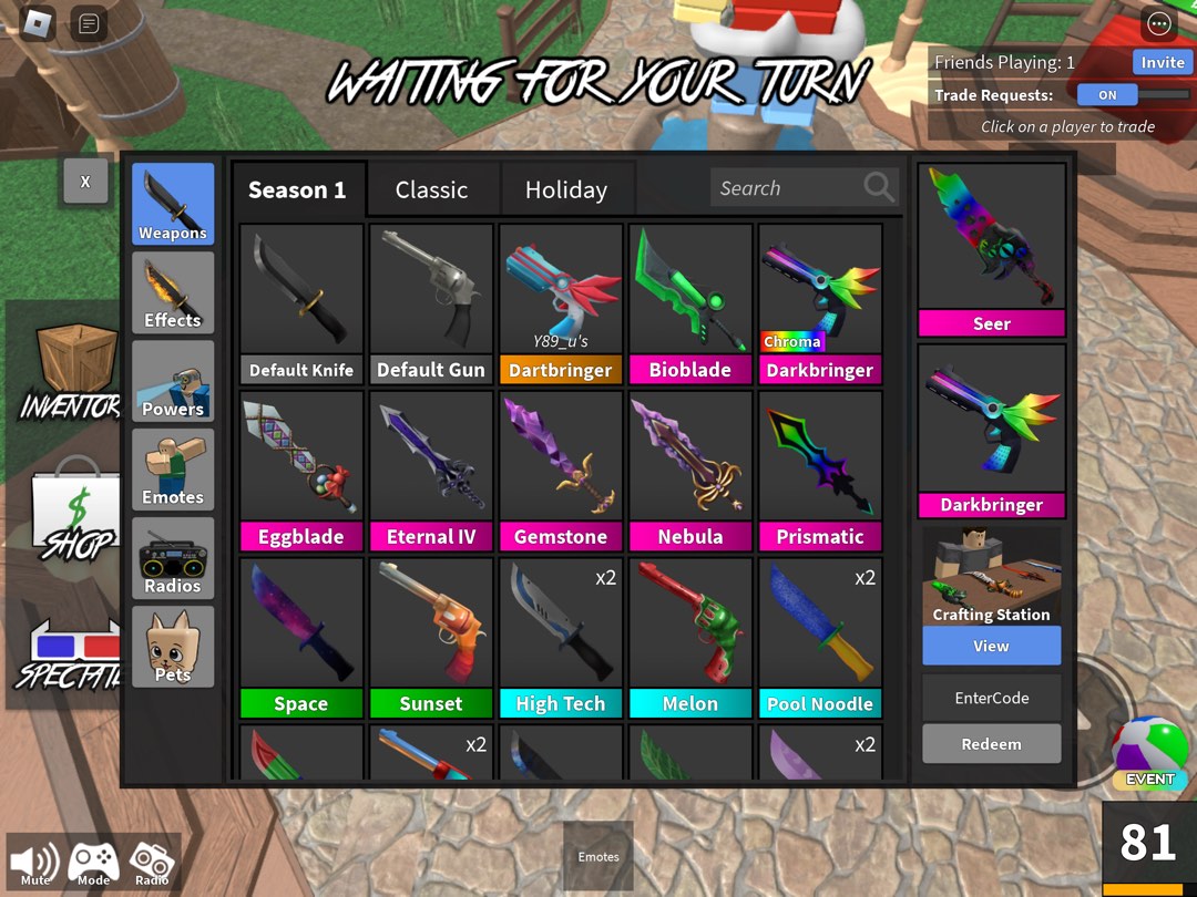 mm2 items, 電子遊戲, 電子遊戲機, 其他 - Carousell