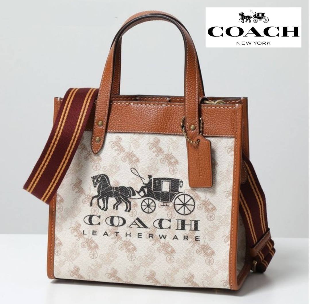 New Coach Original Field Tote 22 with Horse and Carriage Print and ...