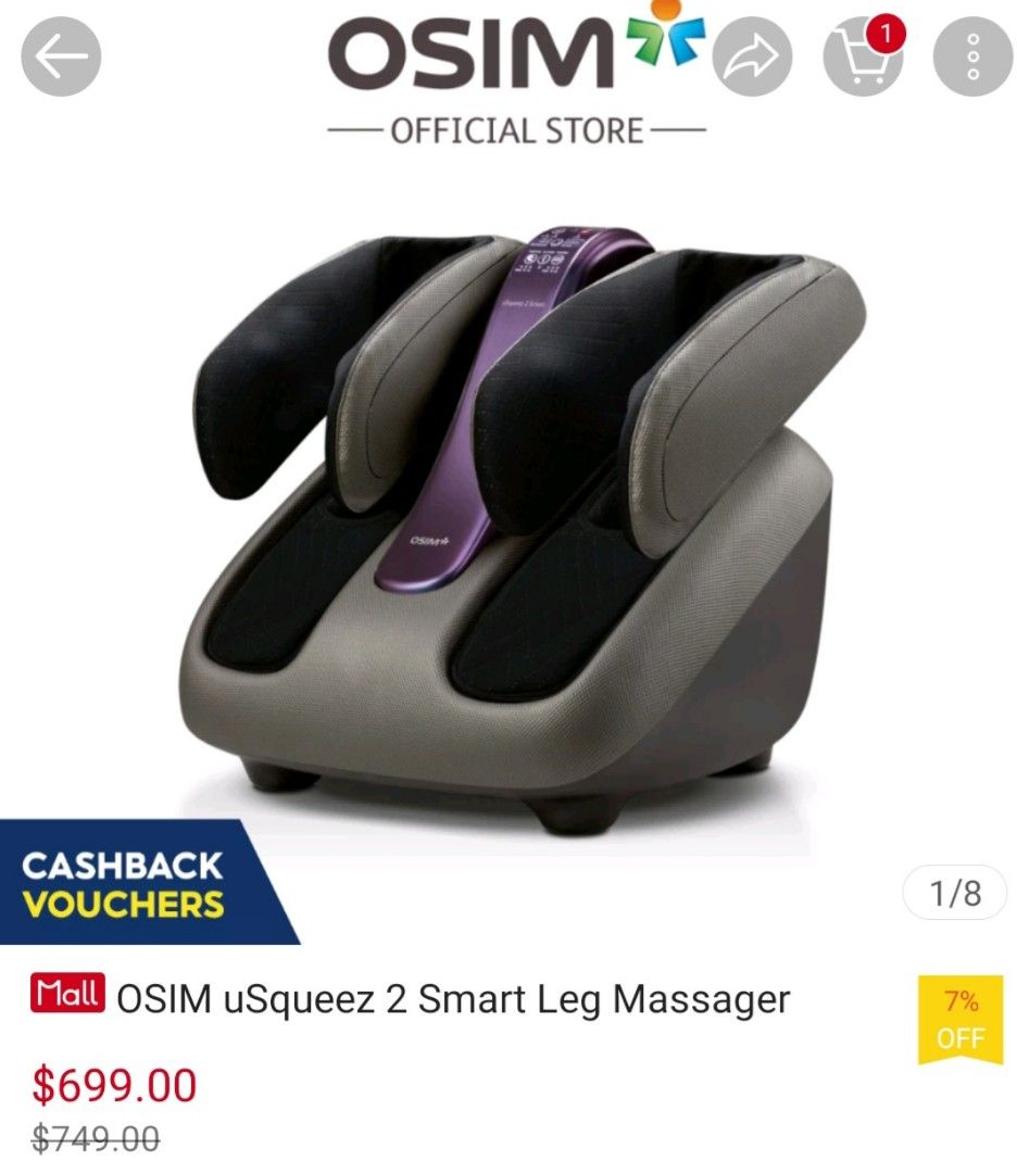 OSIM uSqueez 2 Smart Leg Massager, Health & Nutrition, Massage Devices on Carousell